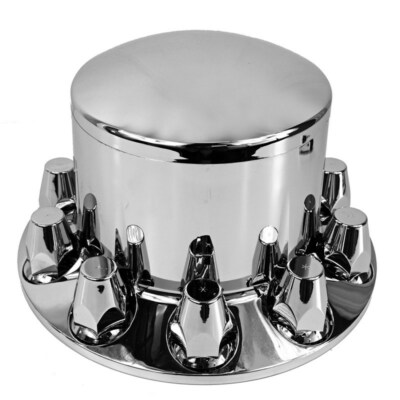 Semi Truck Chrome Rear Axle Wheel Cover With Removable Hub Cap & Lug ...