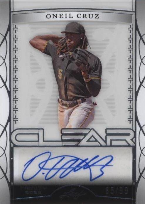 2022 Leaf Trinity - Clear Autographs Oneil Cruz #CA-CO1 Silver Foil ...