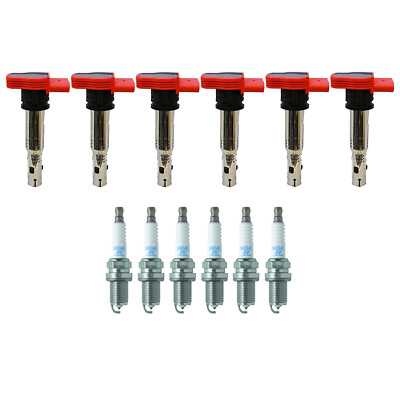 DENSO 6 Ignition Coils and NGK 6 Spark Plugs Kit For Audi A6 Q5 3.2 V6 ...