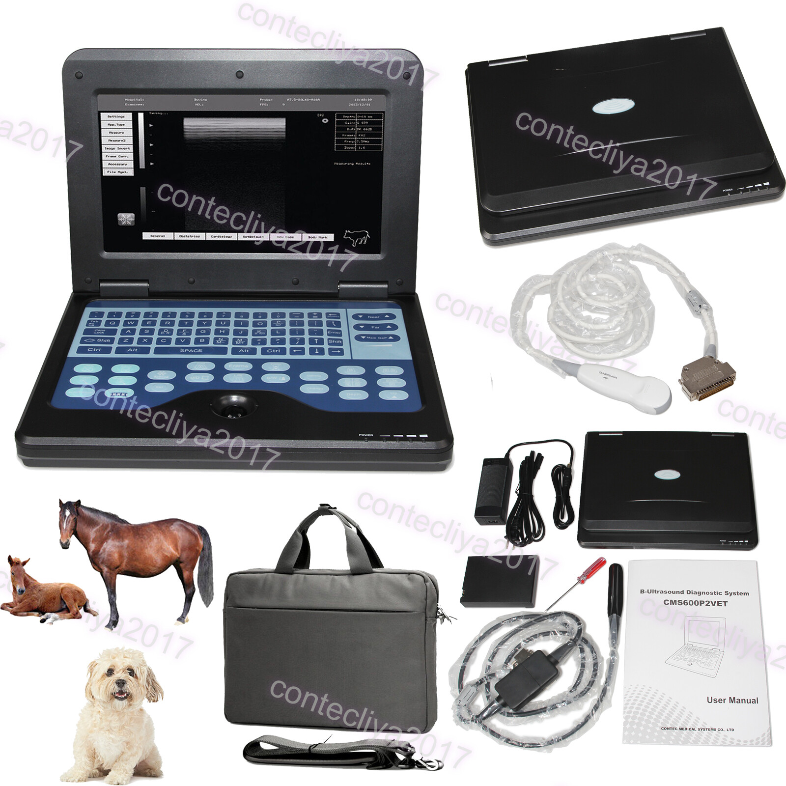 CONTEC Veterinary Ultrasound Scanner Portable Laptop Machine,10.1 Inch ...
