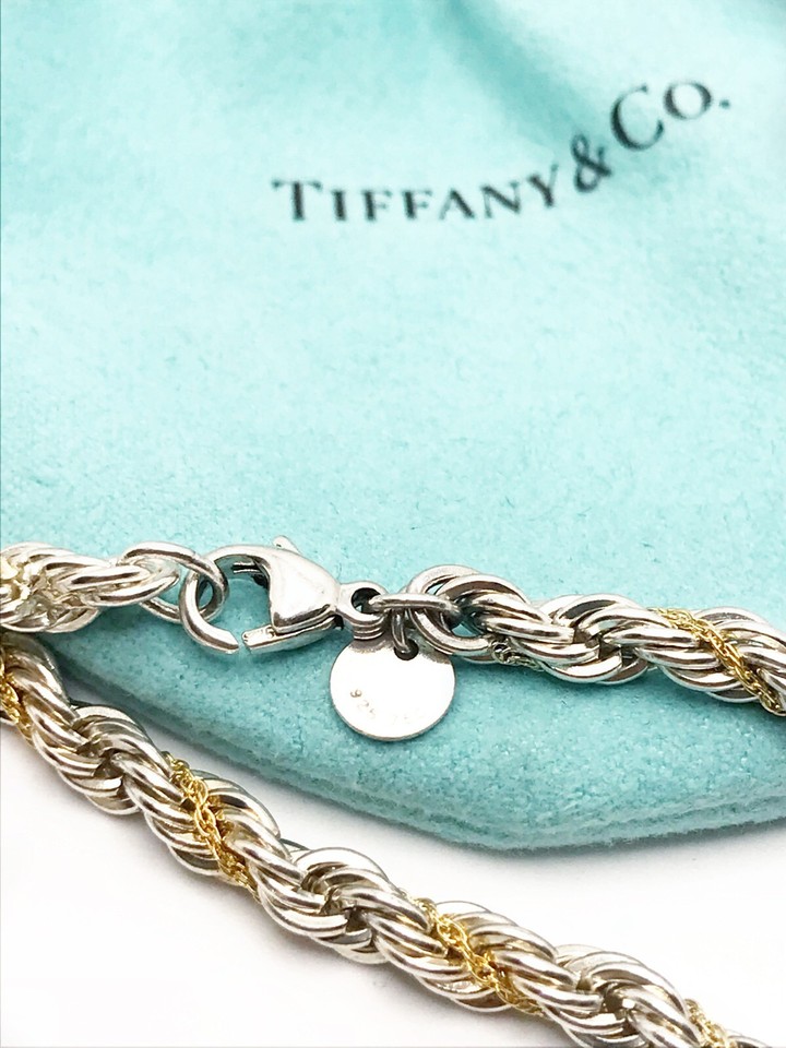Tiffany & Co. 18KYG & SS Twist Rope Chain Necklace 18" | eBay