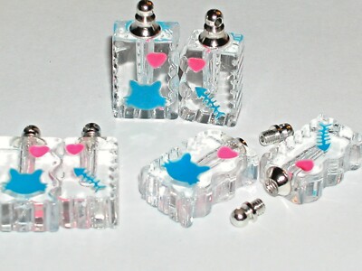 2pc.set Pink Heart Kitty Cat Fishbone oil perfume pendant screw cap ...