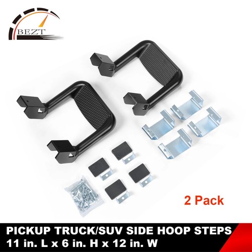 Black Aluminum Side Steps for Trucks/SUVs - 12" Wide 2-Pack w/Install ...