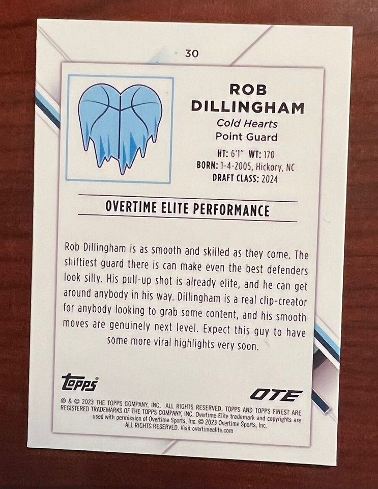 Rob Dillingham 2022-23 Topps Finest OTE #30 Cold Hearts Minnesota ...