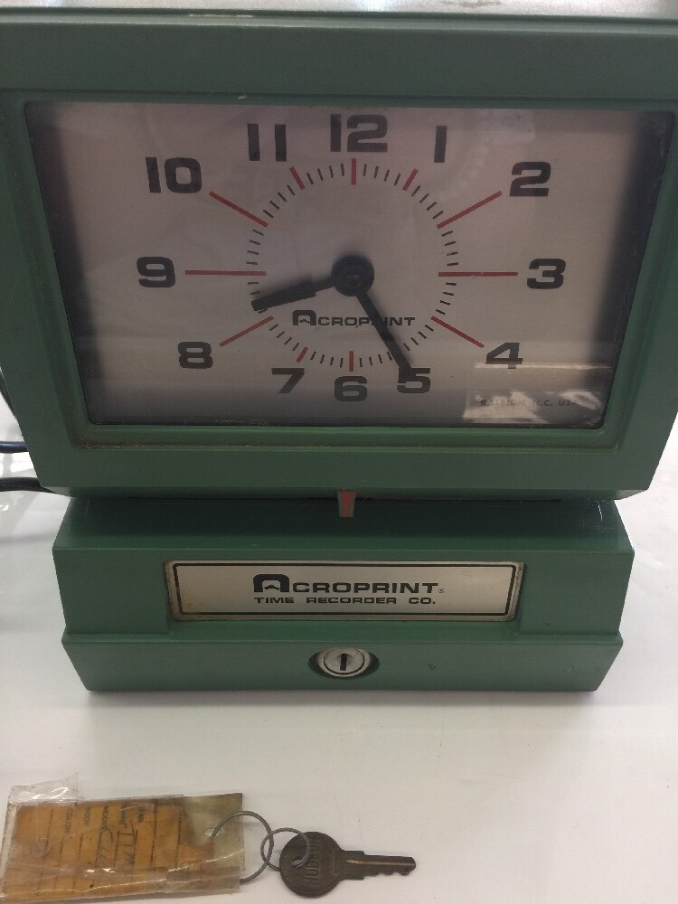 ACROPRINT 150QR4 TIME RECORDER Time Clock Needs ink sold not working | eBay