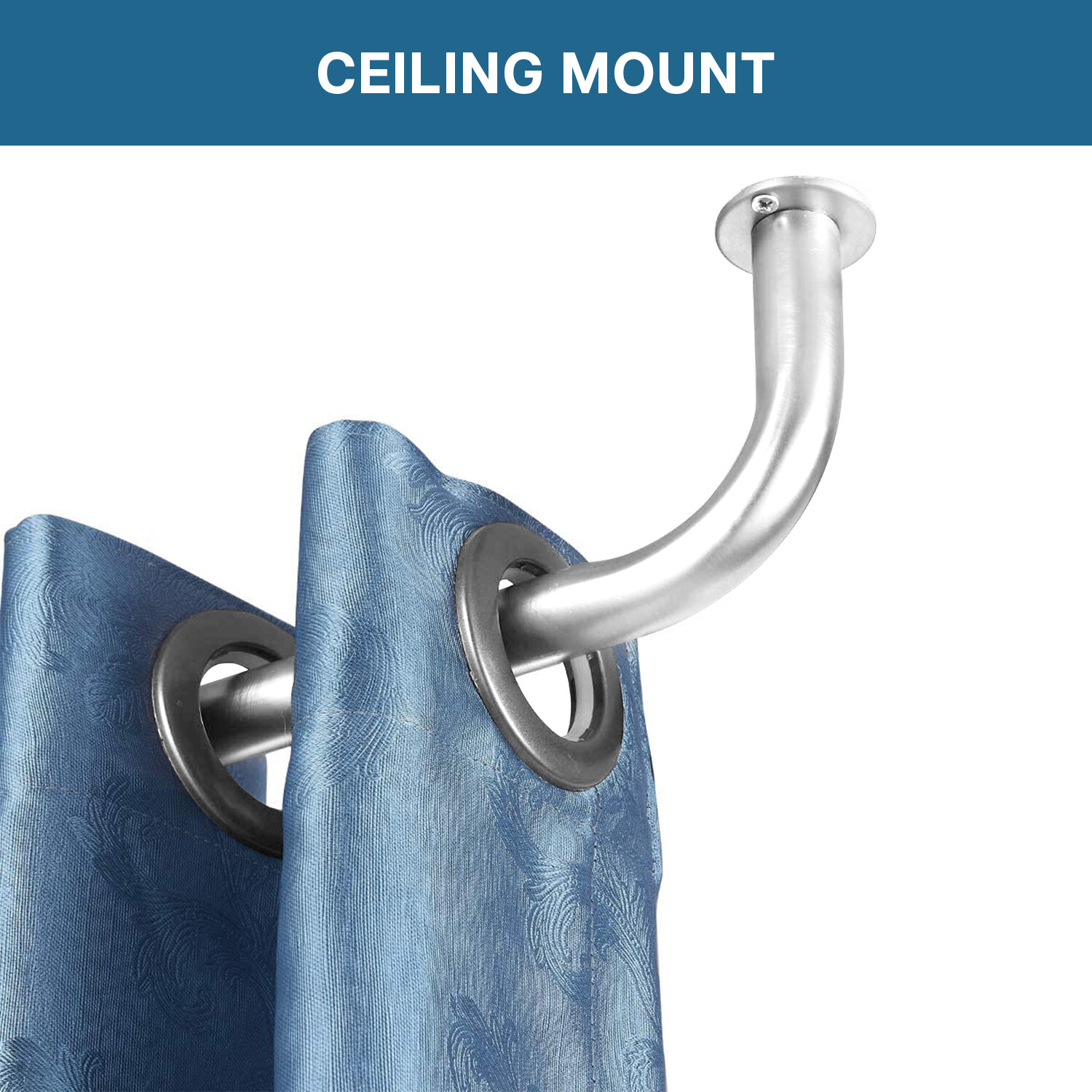 Extendable Metal Curtain Pole 28mm With Rings Brackets Hooks & Rod ...