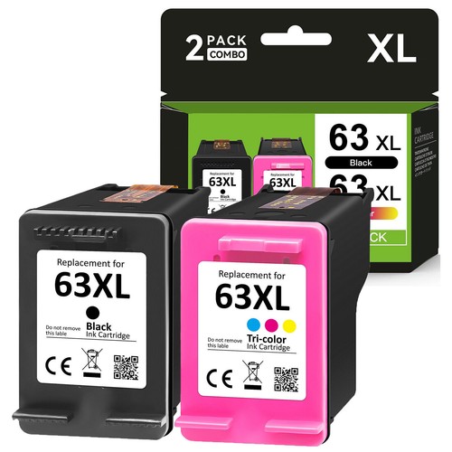 63XL Ink Cartridge for HP 63 OfficeJet 3830 4650 4655 5255 ENVY 4512 ...