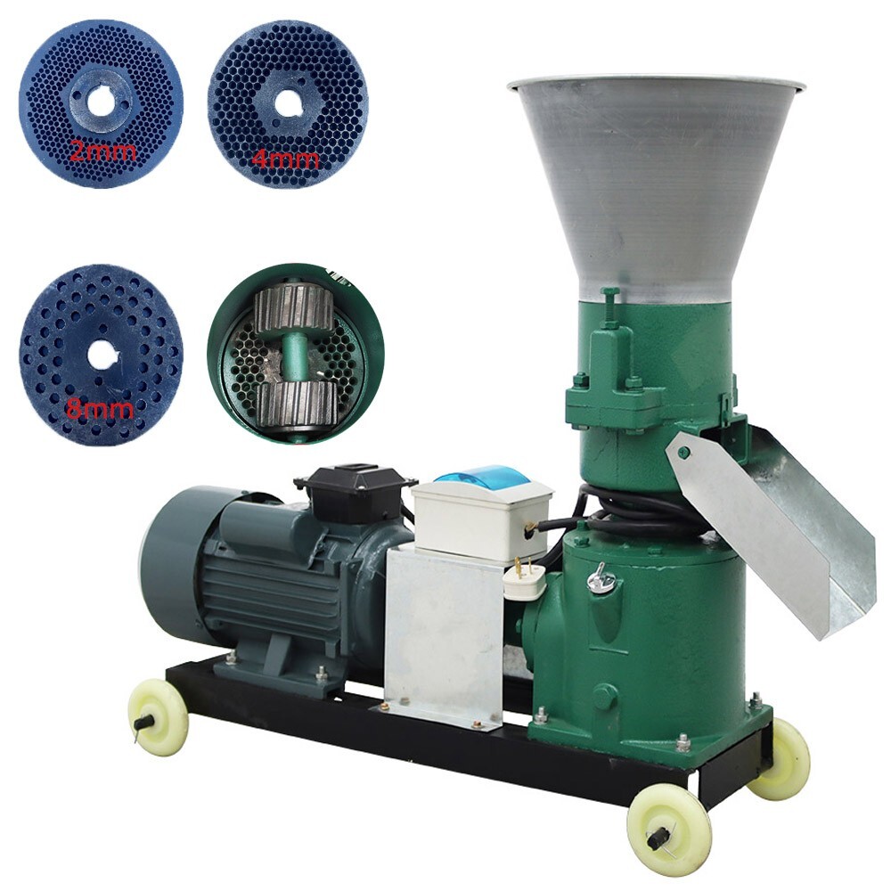 220V 2Rollers Feed Pellet Mill Machine Feed Pelletizer 2mm&4mm&8mm ...