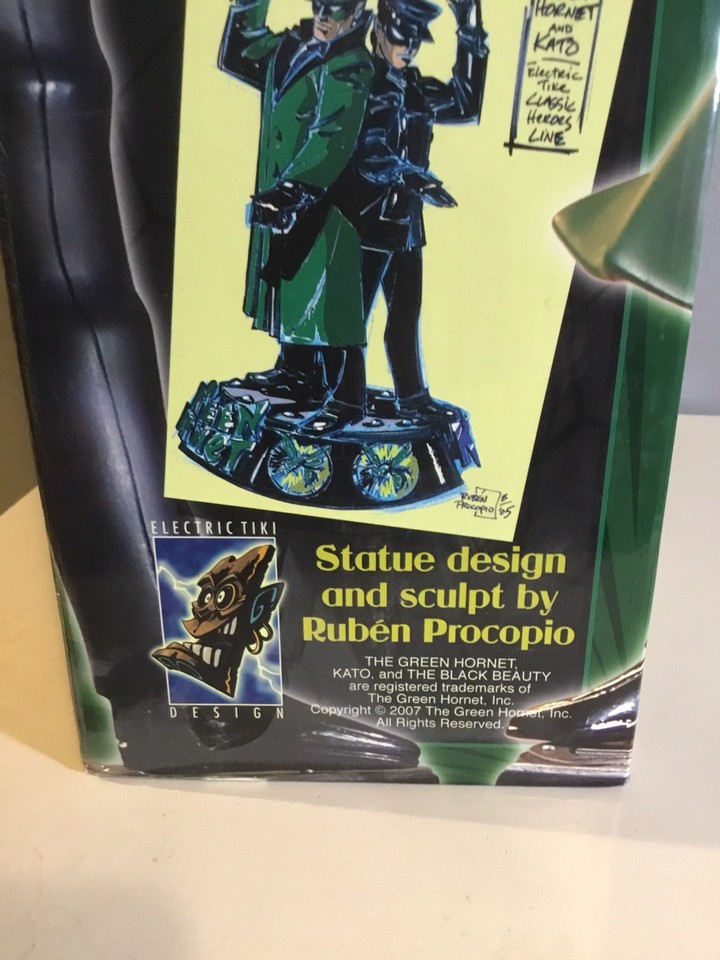 Rare ELECTRIC TIKI Retro Color Green Hornet & Kato Statue | eBay