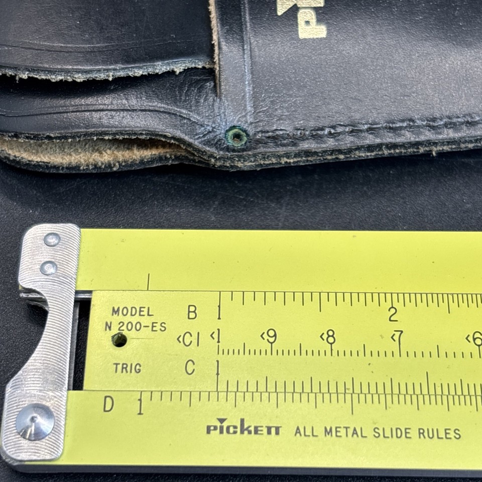 Vintage Pickett Model N200-ES Metal Pocket Slide Rule Tool W/ Black ...