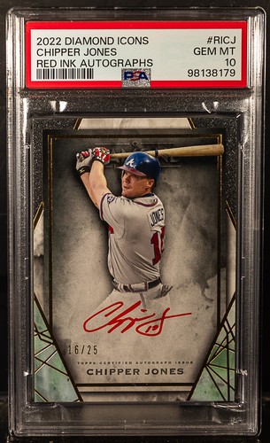 8179 Chipper Jones 2022 Topps Diamond Icons #RI-CJ Red Ink Auto 16/25 ...