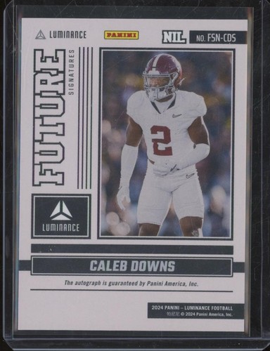 2024 Panini Luminance CALEB DOWNS Auto NIL Future Signatures Red DF2 | eBay