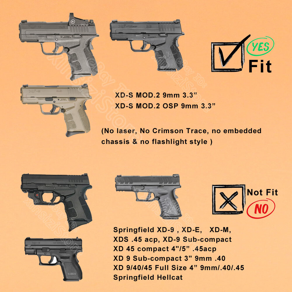XDS-9 Holster 9mm Fits Springfield Armory XDS-9 MOD.2 OSP 3" XDS-40 ...