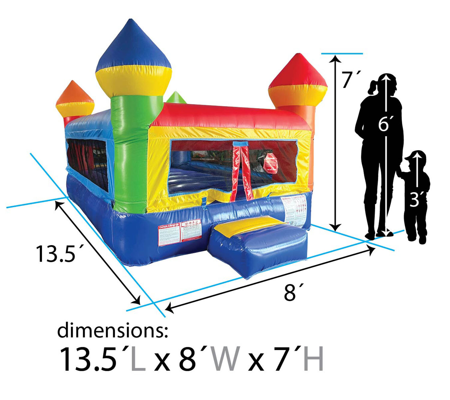 Commercial Inflatable Bounce House Rainbow Indoor Outdoor Castle with ...