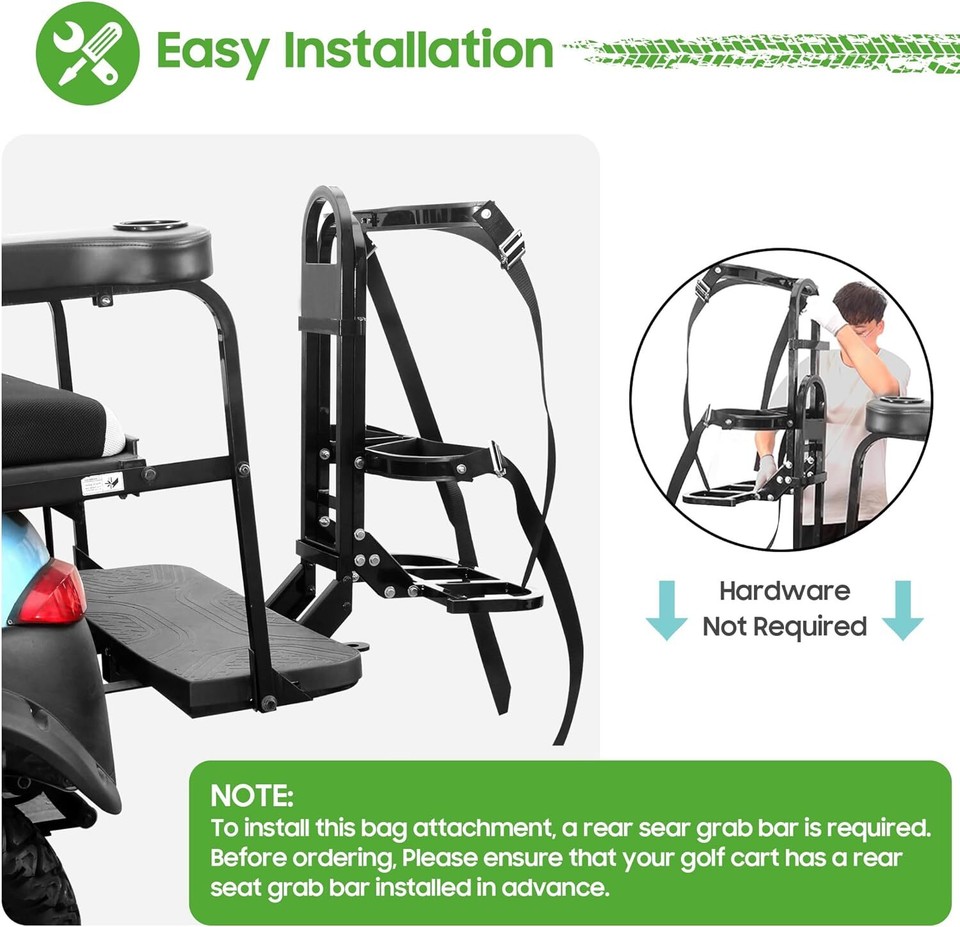 Golf Cart Bag Holder Rack for Yamaha EZGO TXT RXV Club Car DS Precedent ...
