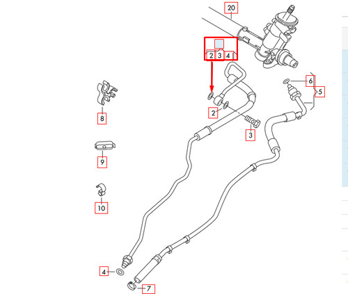 NEW AUDI A1 8X1 STEERING PRESSURE PIPE HOSE LHD 6R1423893H 2013OEM NO🇺🇸 ...