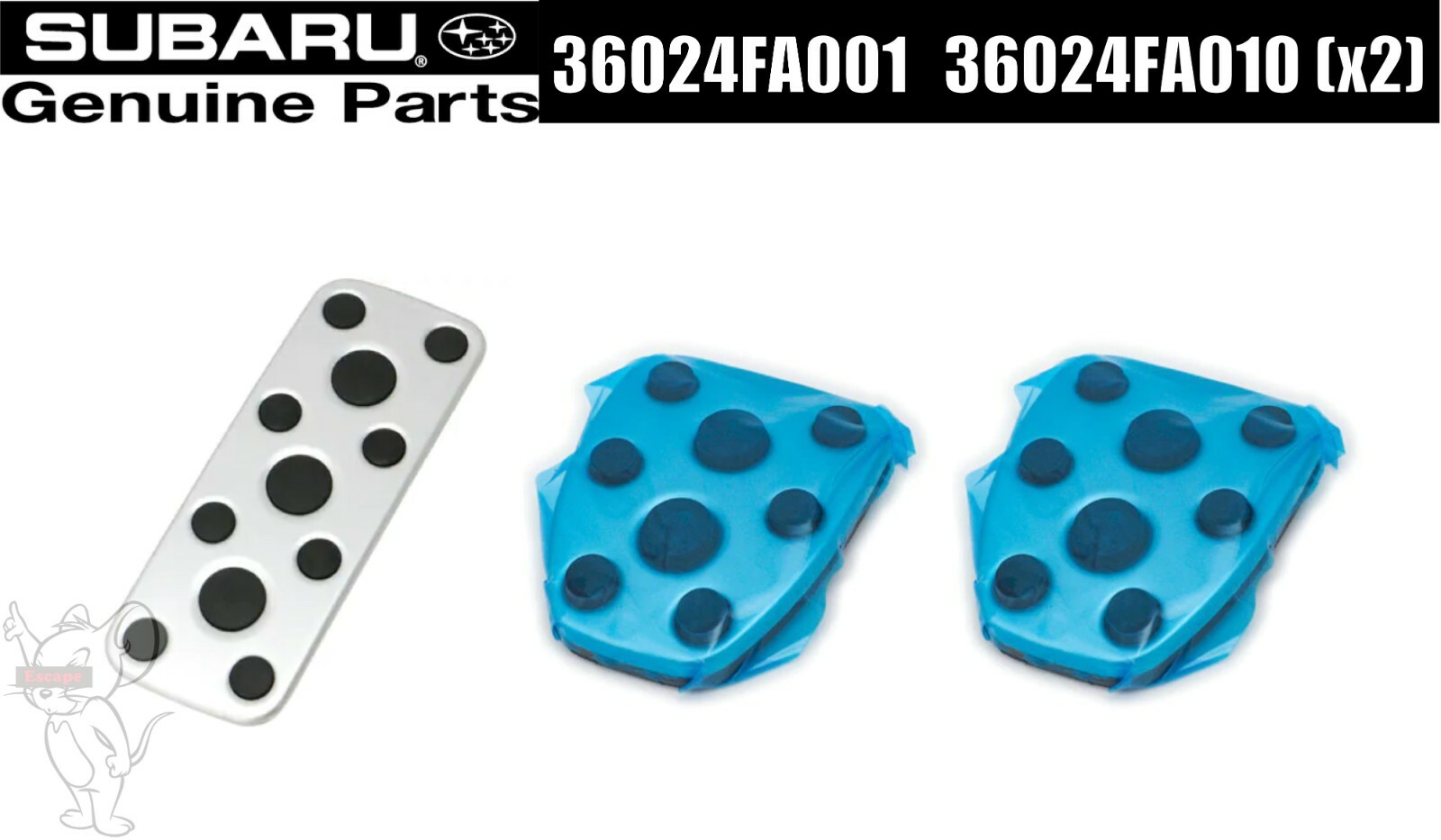 Subaru Genuine Clutch Brake Gas Aluminum Pedal Set 36024FA001 ...