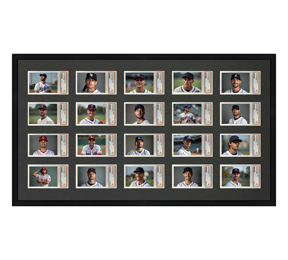 PSA Graded Card Frame Display Holds (20) Slabs Baseball, UV Protection ...
