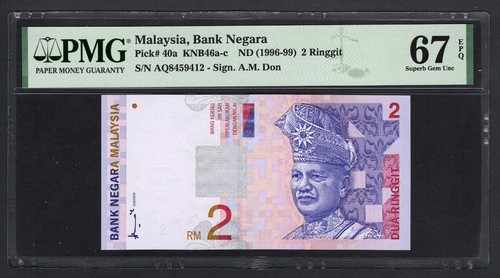 Malaysia 2 Ringgit ND(1996-99) P40a Uncirculated Graded 67 | eBay