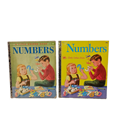 2 Vintage NUMBERS Little Golden Book #337 1955 "B" 2nd & 1973 16th ...