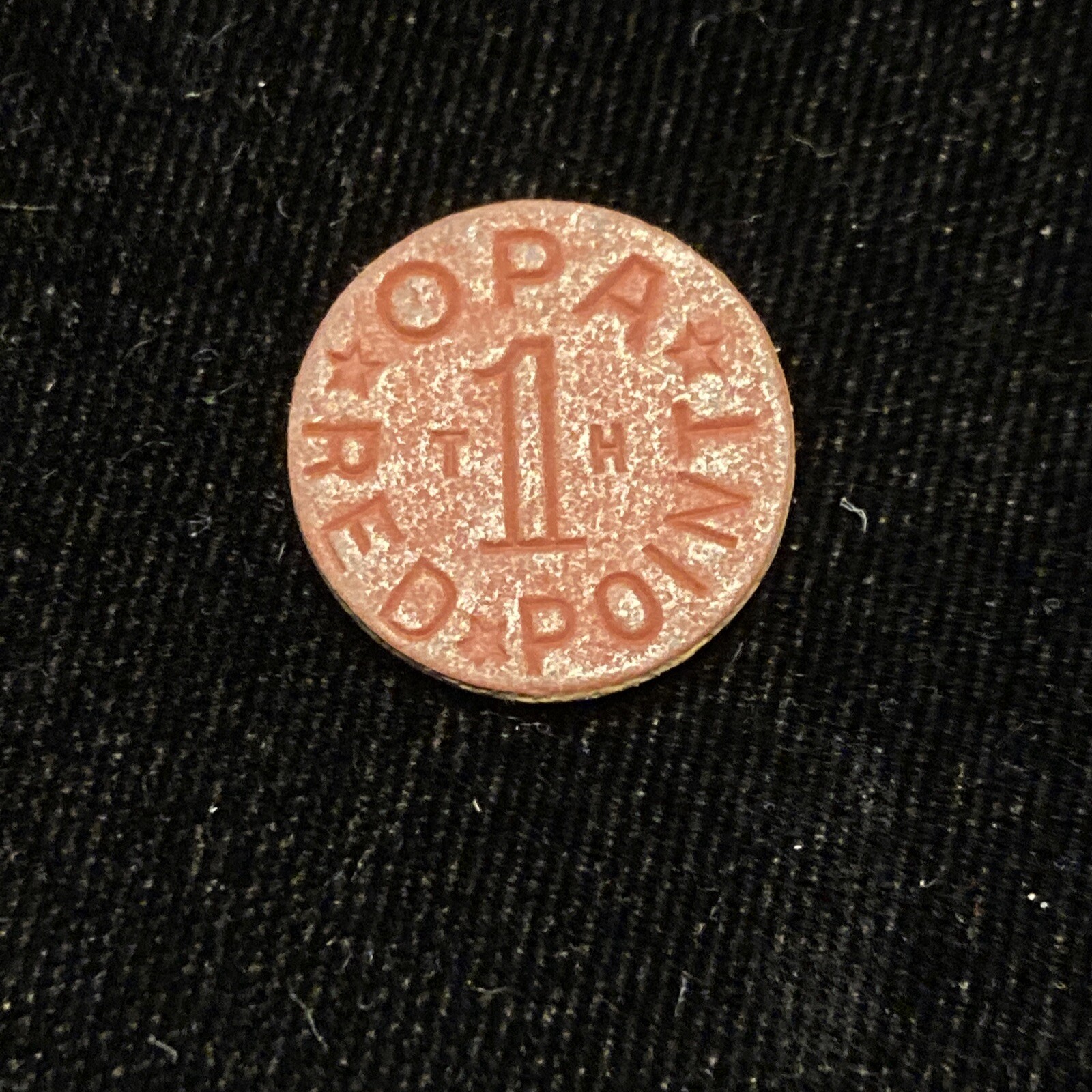 VINTAGE WWII OPA RED TOKEN~1 POINT RATION TOKEN | eBay