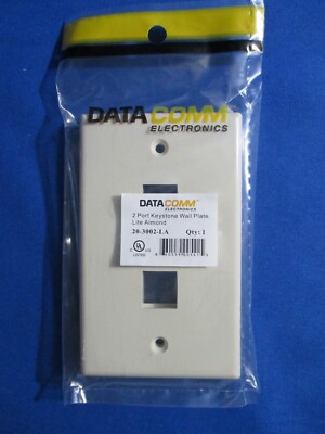Data Comm 2 Port Keystone Single Gang Wall Plate Lite Almond 20-3002-LA ...