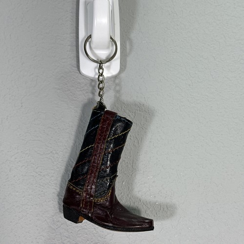 3" Western Cowboy Boot Keyring Keychain Leather Mexico vintage | eBay