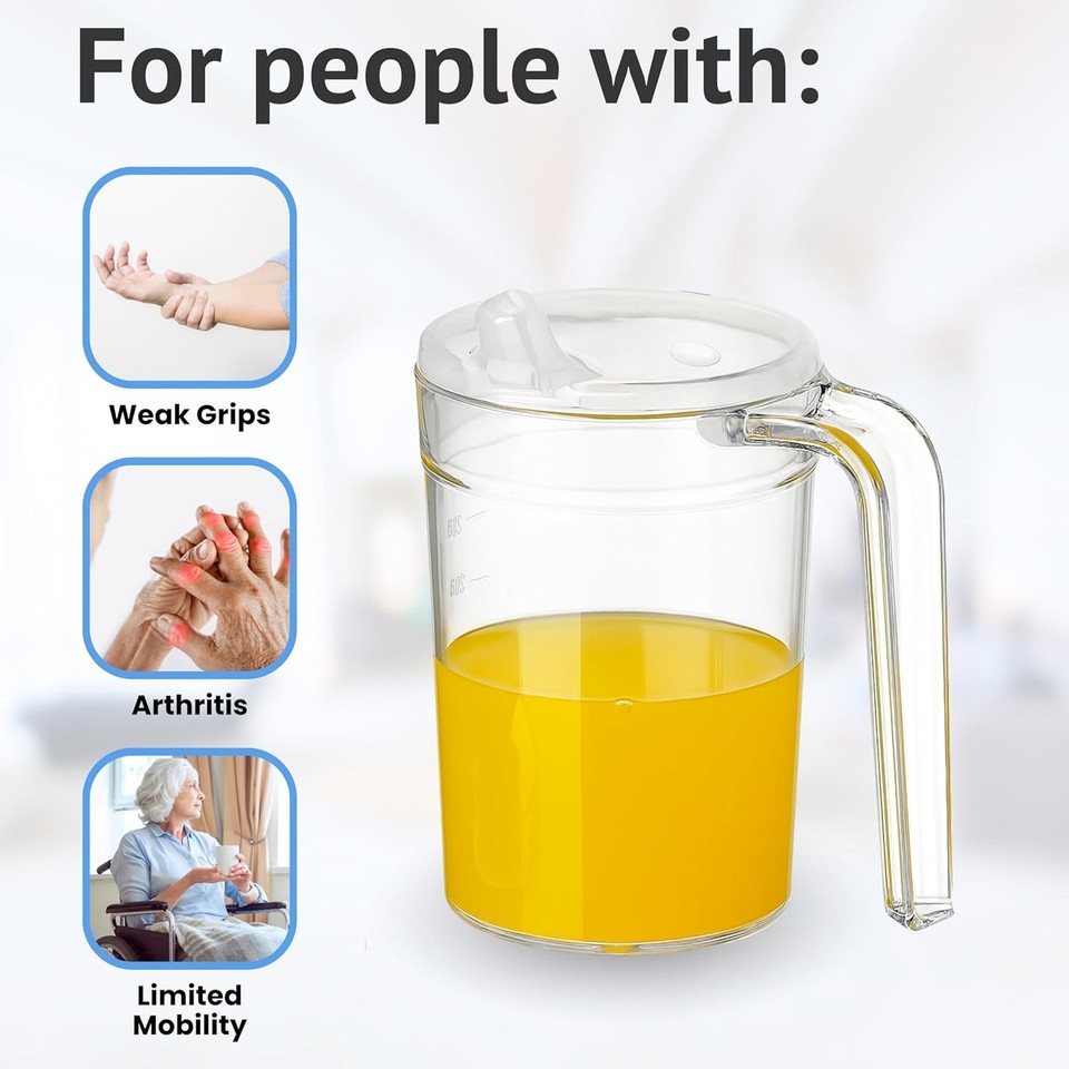 Drinking Cup/Beaker/Mug/Sippy Cup for Disabled Adults with Easy Grip ...