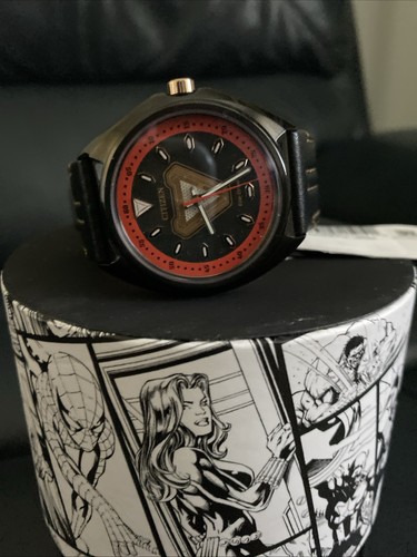 with tags Citizen Mens Tony Stark Marvel Iron Man Black Leather Watch ...