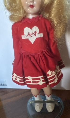 Vintage Ideal Mary Hartline Doll 7.5" Original Red Heart Dress 1950's ...