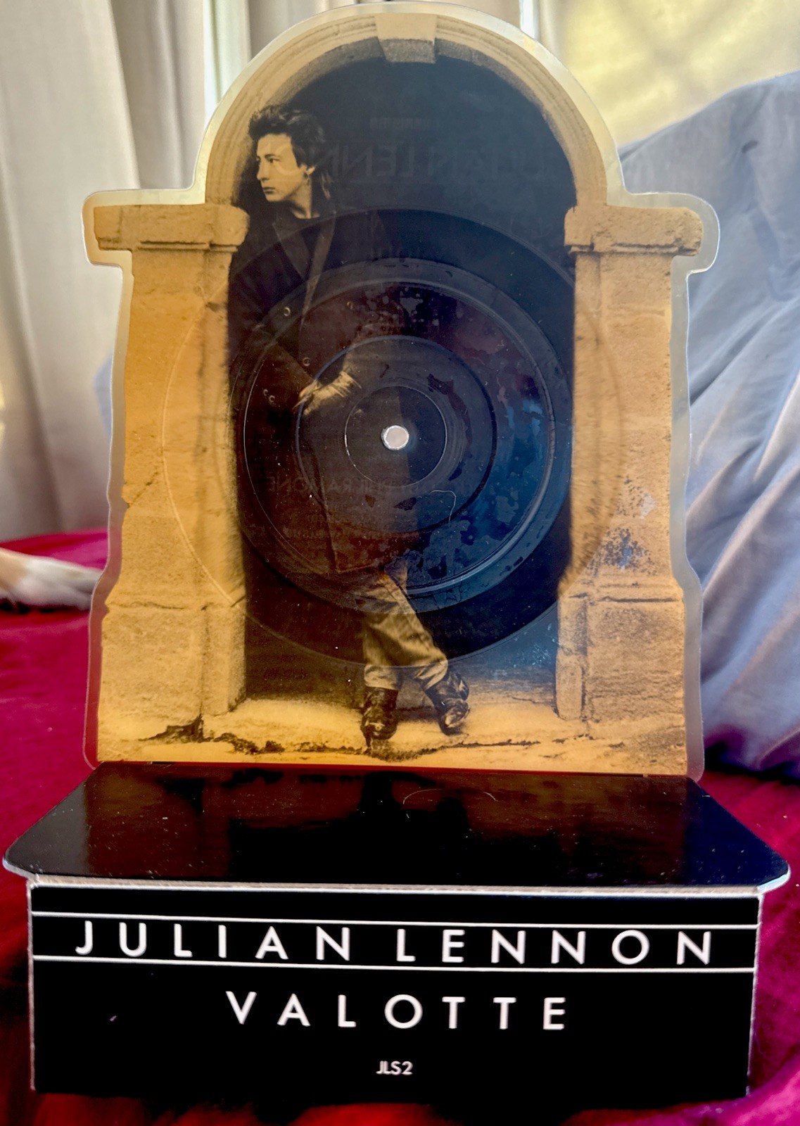 JULIAN LENNON "Valotte" Shaped Picture Disc w Cardboard Stand 1984 ...