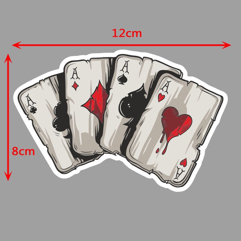 REAL COOL Four Aces Poker Cards Sticker Reflective Decal Vinyl for Car ...