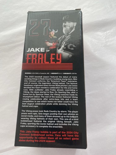 2024 Brand New Jake Fraley Viking Helmet City Connect Bobblehead ...