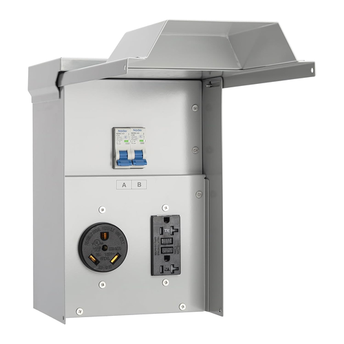 Temporary Power Outlet Panel, RV Panel Outlet with a 20, 30 Amp ...