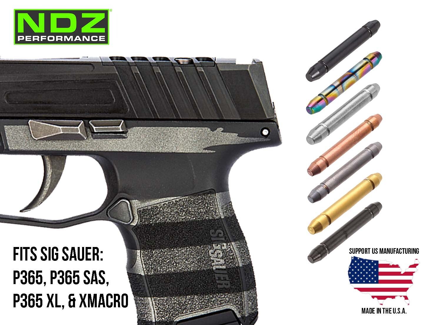 NDZ Sig Sauer P365 P365XL X Macro Fuse Receiver Pin Stainless Steel PVD ...
