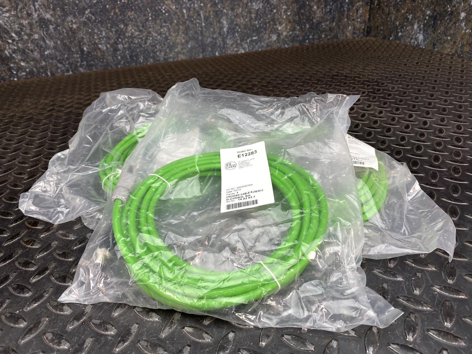 Lot of 3, IFM E12283 Crossed Cable RJ45 to M12 M/M Cable 5 Meter Long ...