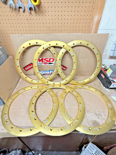 (6) 16" Weld Racing Wheels GOLD Beadlock Rings Original 18 Bolt Made in ...