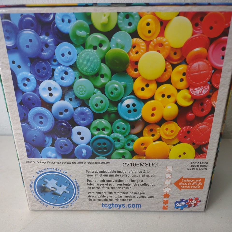 300 Piece Puzzle TCG Sure Loc Lot of Two Cool Collages Colorful Buttons ...