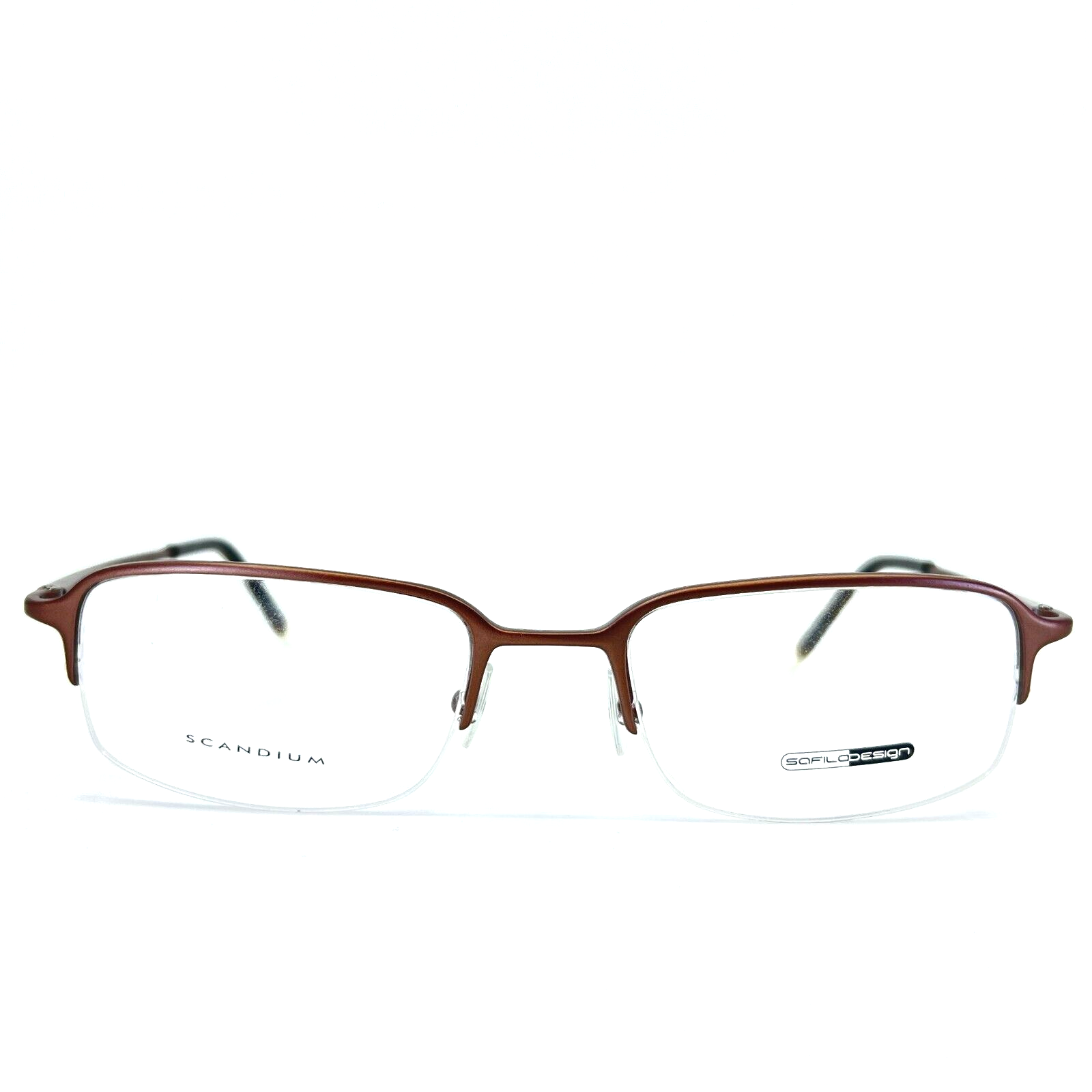 Safilo Scandium SD 135 0ZS4 Brown Mens Half Rim Eyeglasses Frames 50-20 ...
