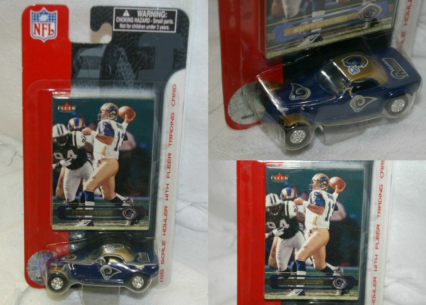 2002 ST. LOUIS RAMS Kurt Warner Chrysler Howler plus trading card Scale ...