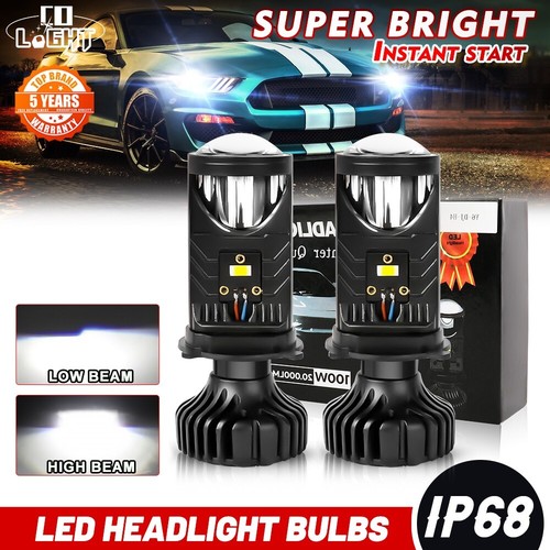 Y6 H4 Mini Bi-LED Projector Lens LED Headlight Hi-Low 24000LM 100W ...