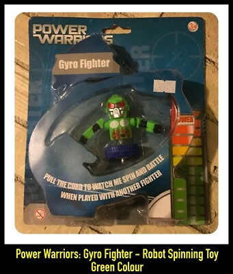 Power Warriors Gyro Fighter Rip Cord Spinning Robot Toy (Green Colour ...