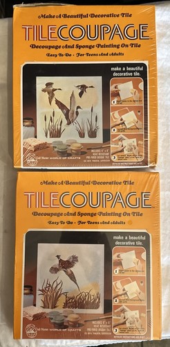Lot Of 2 Vintage Craft Master Tilecoupage Decoupage Sponge Painting DIY ...
