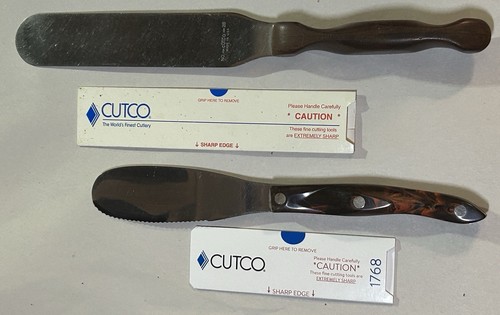 Cutco Cutlery 2 Spatula Spreader Knives- #1768 & #28. Factory Sharpened ...