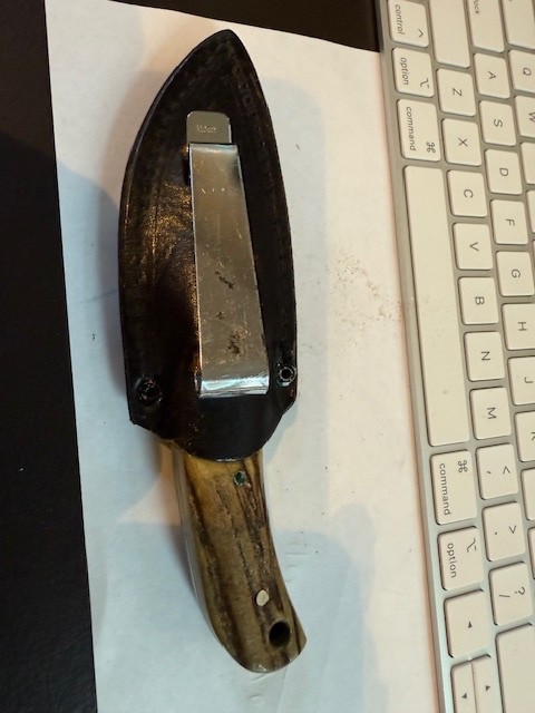 Vintage Explorer Lil Stag Bone knife made in Japan(21-088) orig leather ...