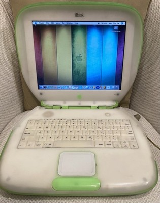 Vintage Apple iBook Clamshell Key Lime 366MHz FireWire 10GB HD OS 9 ...