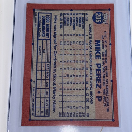 1991 Topps Operation Desert Shield #205 Mike Perez St. Louis Cardinals ...