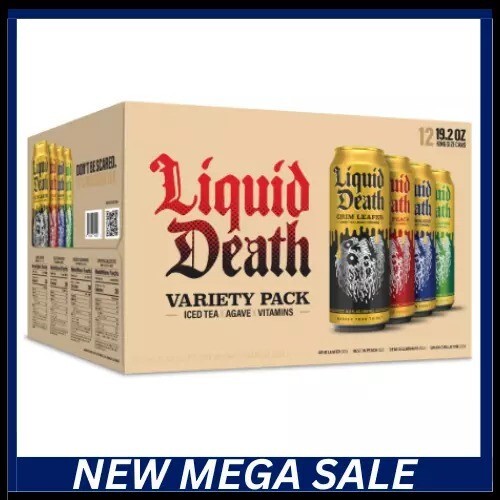 Liquid Death, Iced Tea Variety Pack (Grim Leafer, Rest in Peach, Dead ...