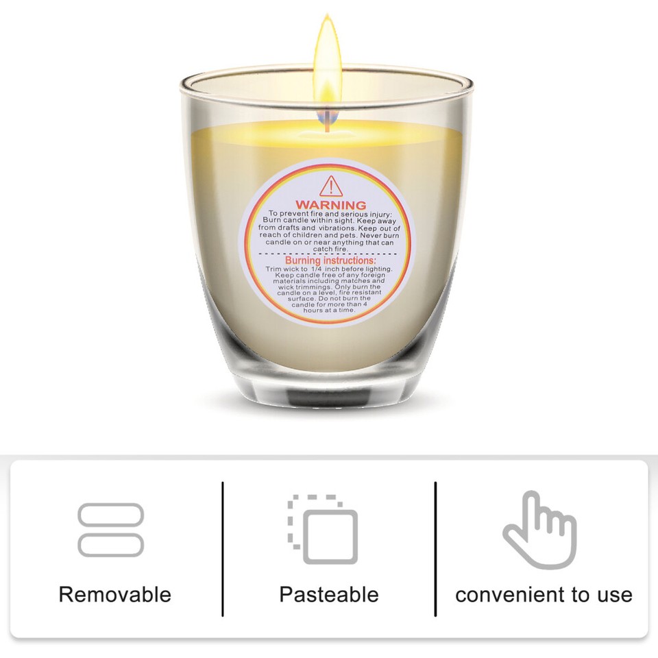 500PCS Candle Warning Sticker Label Removable Safety Decals for Candle ...