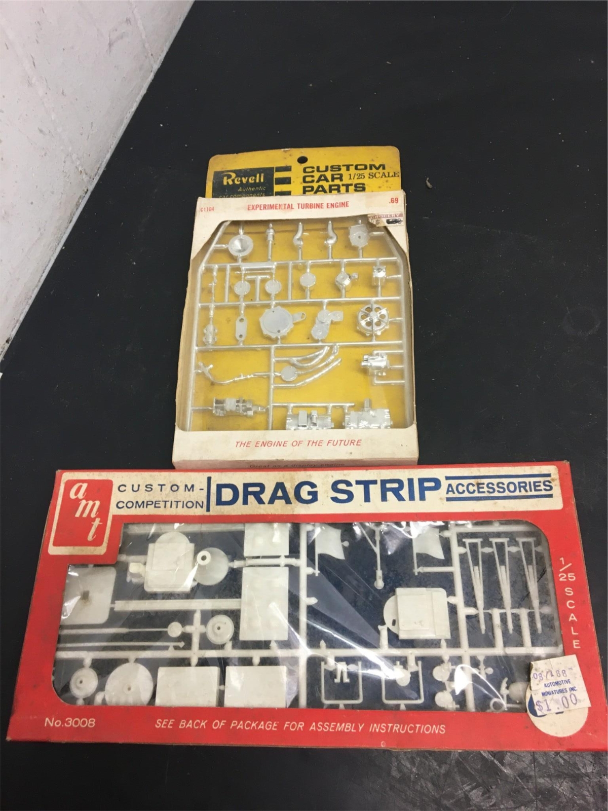 Vintage model Car accessories lot Revell AMT drag strip in box custom ...